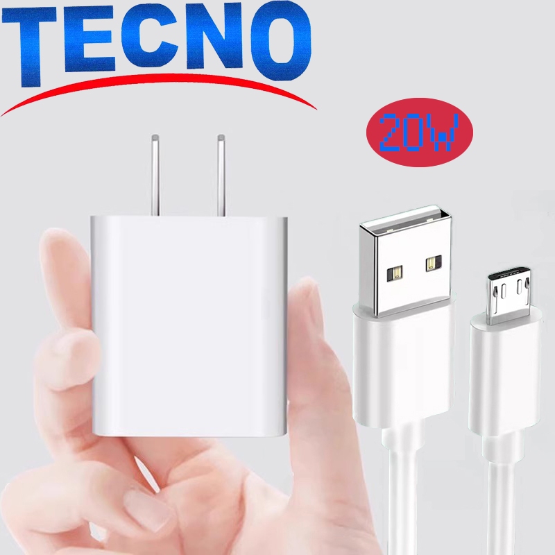 Tecno Charger Original Fast Charging 20W Type-C Cable And Micro USB ...