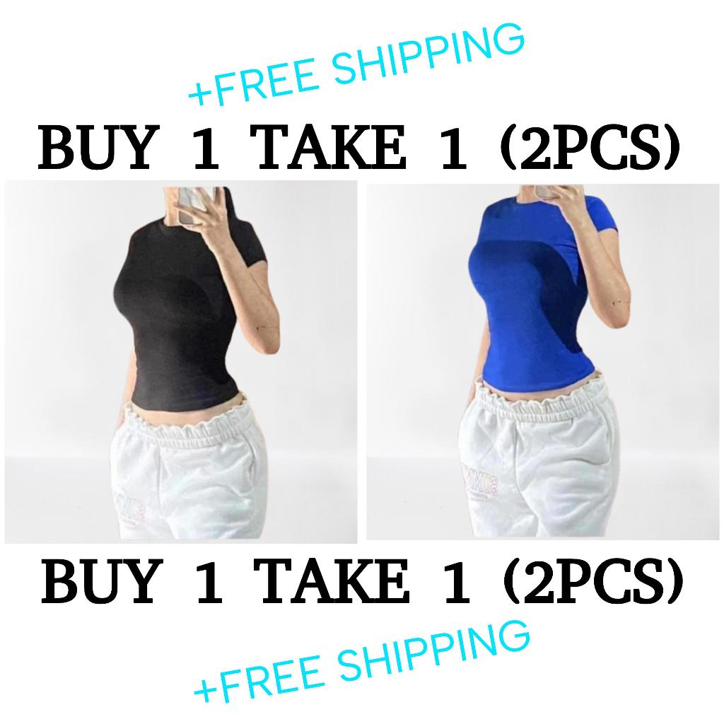BUY 1 TAKE 1 = 2PCS PREMIUM DOUBLE LINING TOP FULL LENGTH BODY HUGGING ...