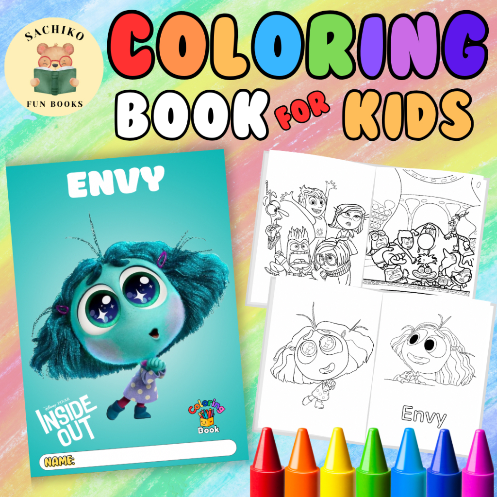 DISNEY PIXAR INSIDE OUT 2 ENVY COLORING BOOK SACHIKO FUN BOOKS | Shopee ...