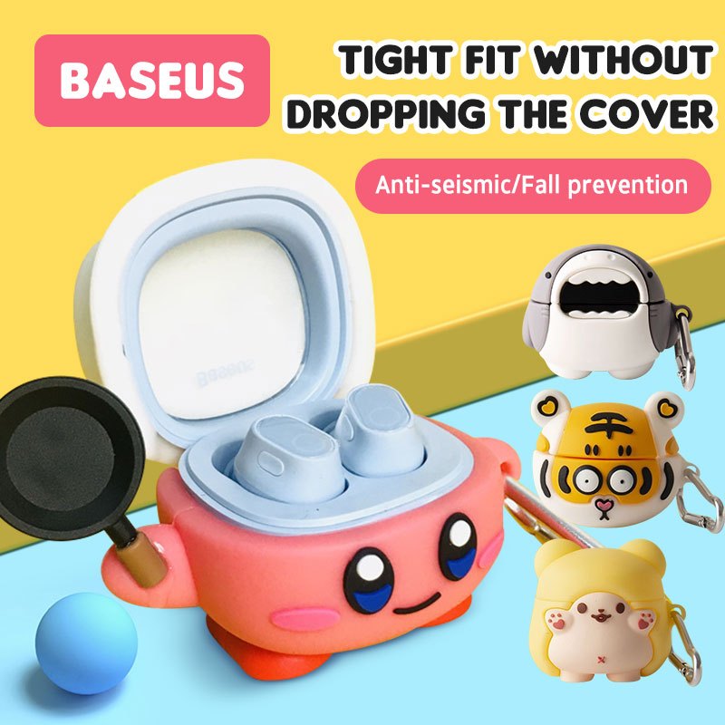 Baseus WM02 Case WM01 Bluetooth Headset Cute Cartoon Soft Cover For ...