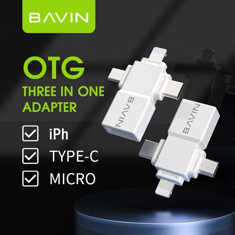 BAVIN 3 IN 1 OTG USB Adapter with High-Speed Transmission and Gaming ...