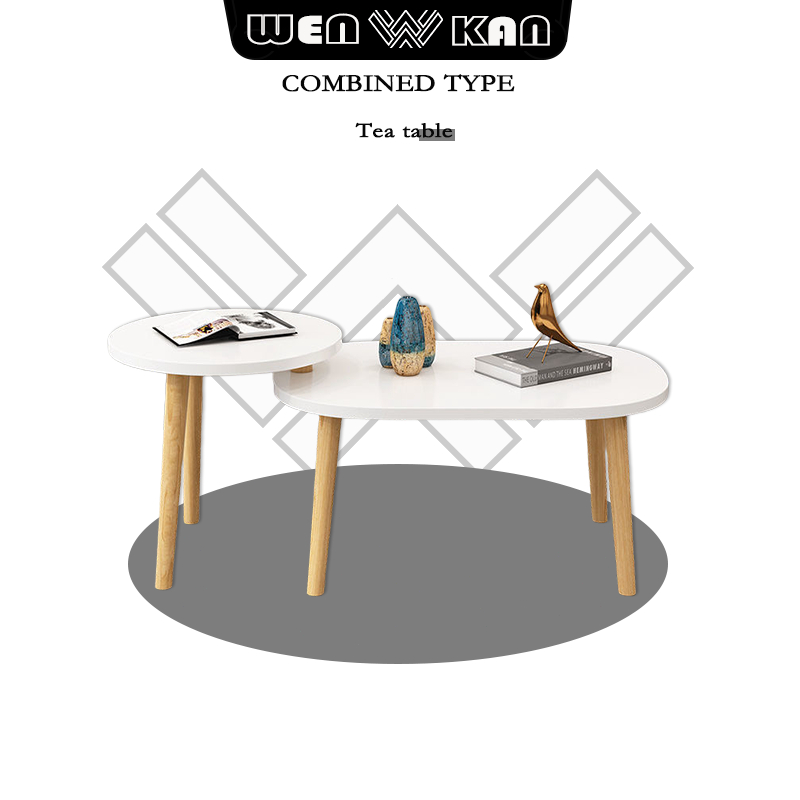 ⚡WK offee table wooden simple modern desk double coffee table apartment ...