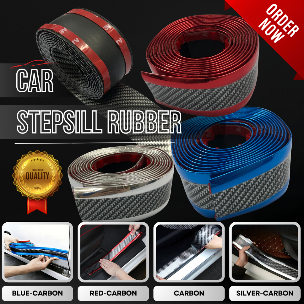 Door Sill Protector Car Door Sill Carbon Fiber Rubber Car Stickers ...