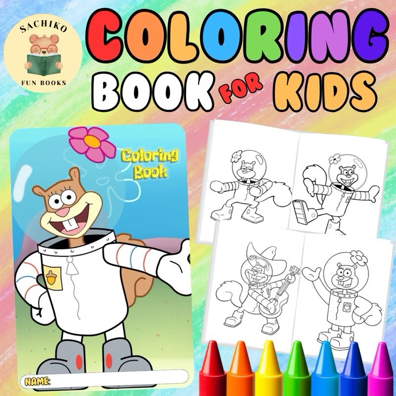 SANDY CHEEKS FROM SPONGEBOB COLORING BOOK SACHIKO FUN BOOKS | Shopee ...