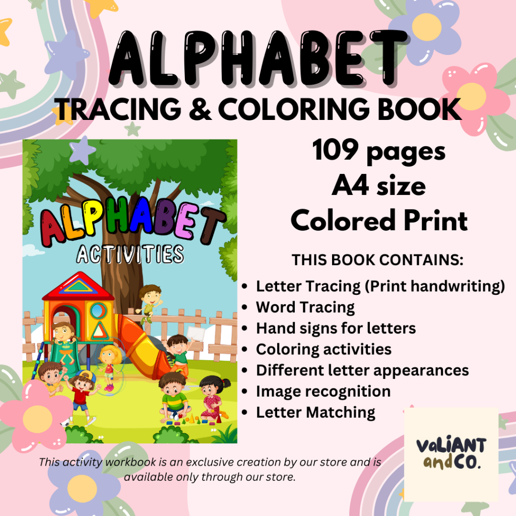 Alphabet Activity workbook Tracing and Coloring book | Shopee Philippines