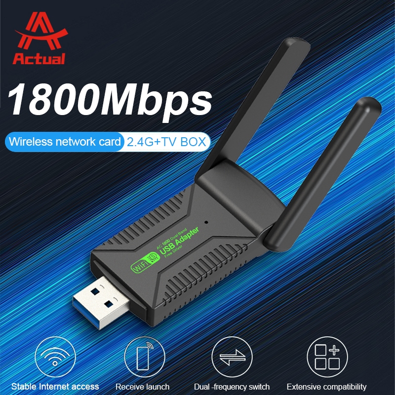 Actual WiFi Adapter 1800Mbps 5Ghz&2.4GHz USB WiFi for PC Desktop Laptop ...