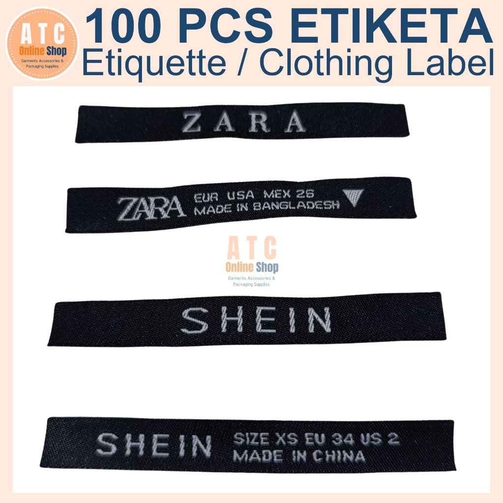 100pcs Etiketa | Etiquette | Clothing Label | Garment Woven Label ...