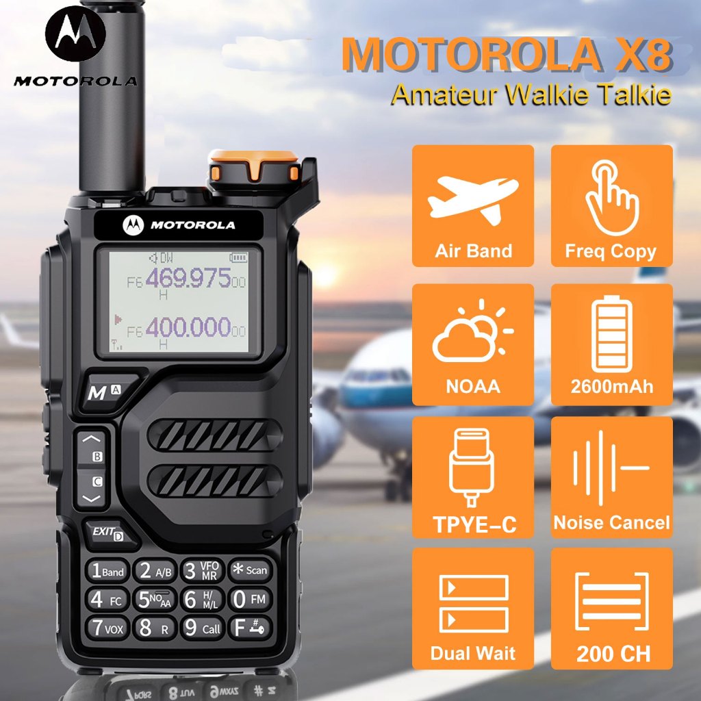 Radio MOTOROLA X8 walkie talkie long range 50km two way radio 10W Band ...