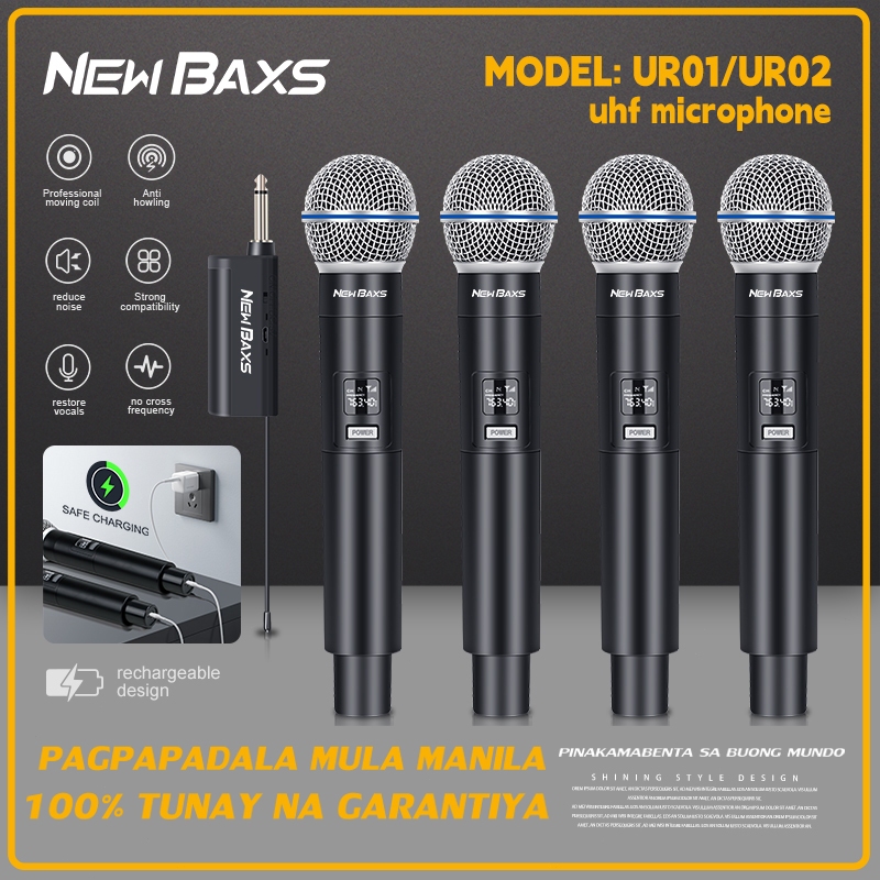 NEW BAXS UR01/UR02 UHF wireless microphone Na-upgrade bersyon ng ...