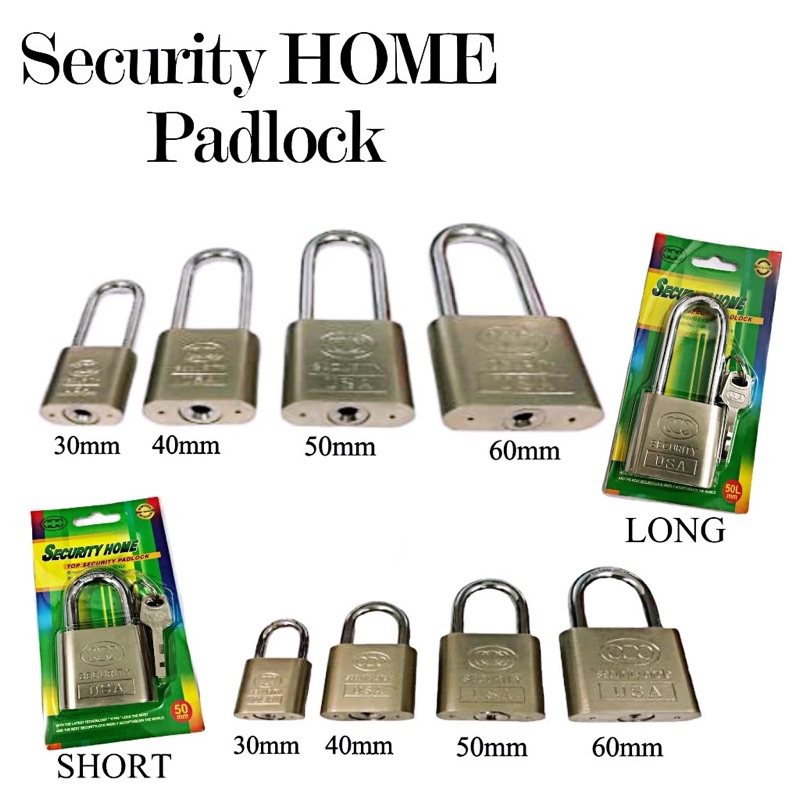 Security Home Padlock Good Quality 30mm, 40mm, 50mm, 60mm | Shopee ...