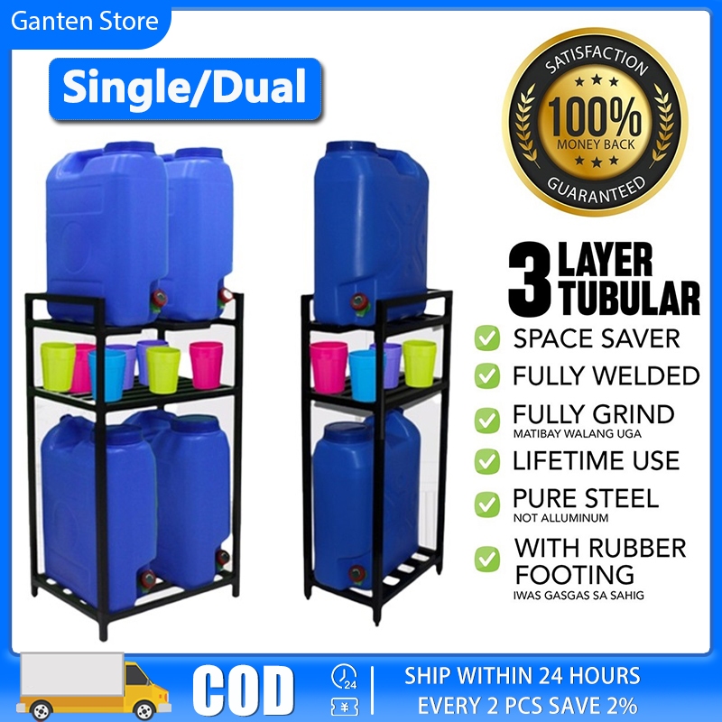 2/3 Layers Water Gallon Rack Stand Water Container Rack With Cup Heavy ...