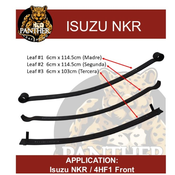Molye / Leaf Spring for Isuzu NKR / 4HF1 Front (MATIBAY) | Shopee ...