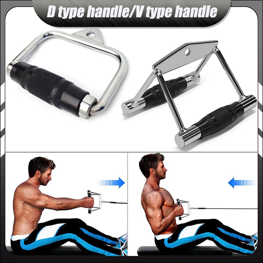 Double V-Handle D-Handle Cable Attachment Triceps Pushdown For Home Gym ...