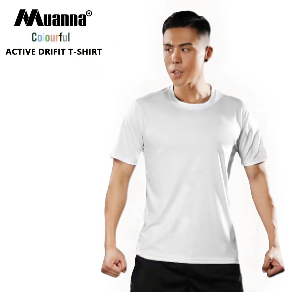 Active drifit tshirt for men women plain White black color unisex ...