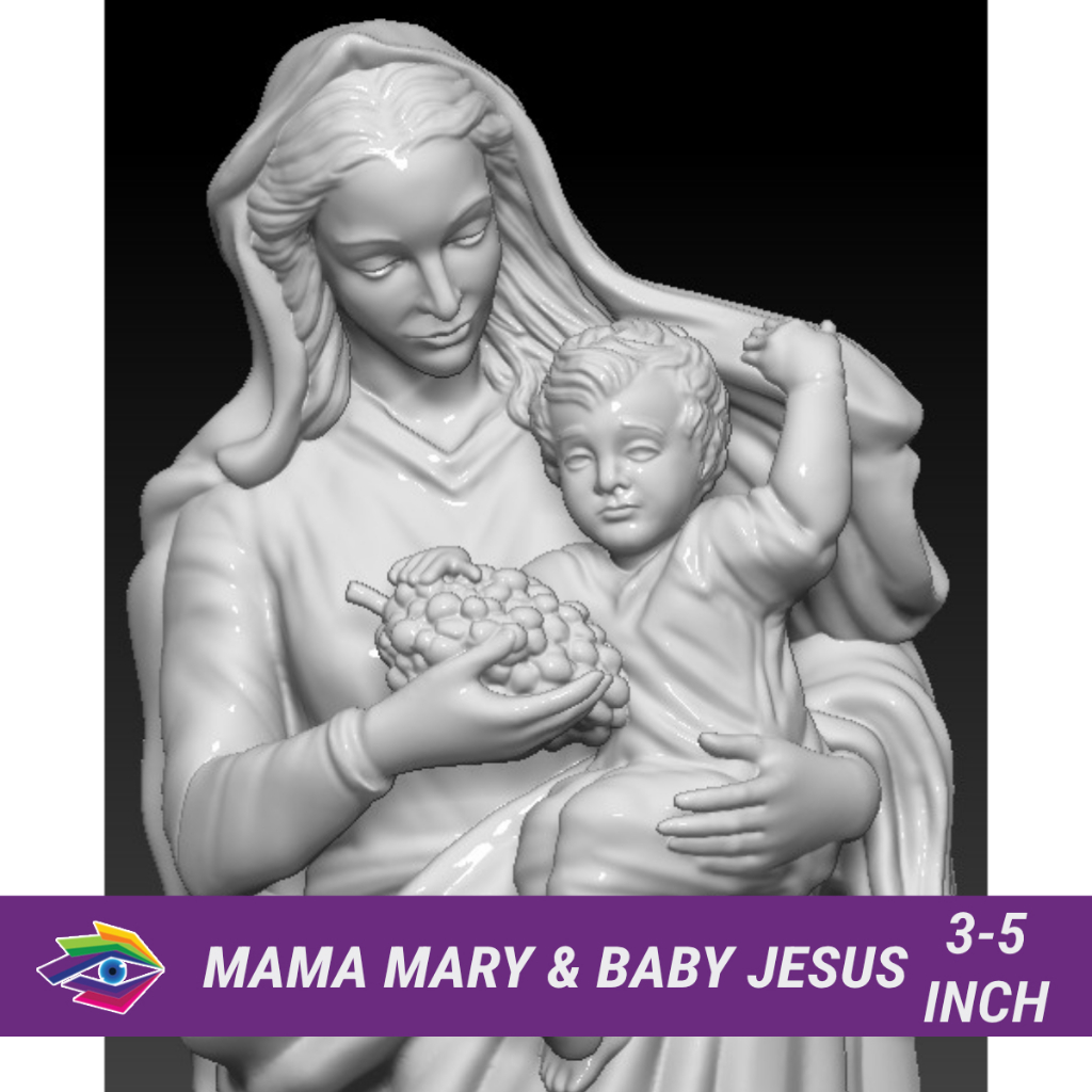 Mama Mary and Baby Jesus | 3D-Printed Custom UV-Resin Figurines ...