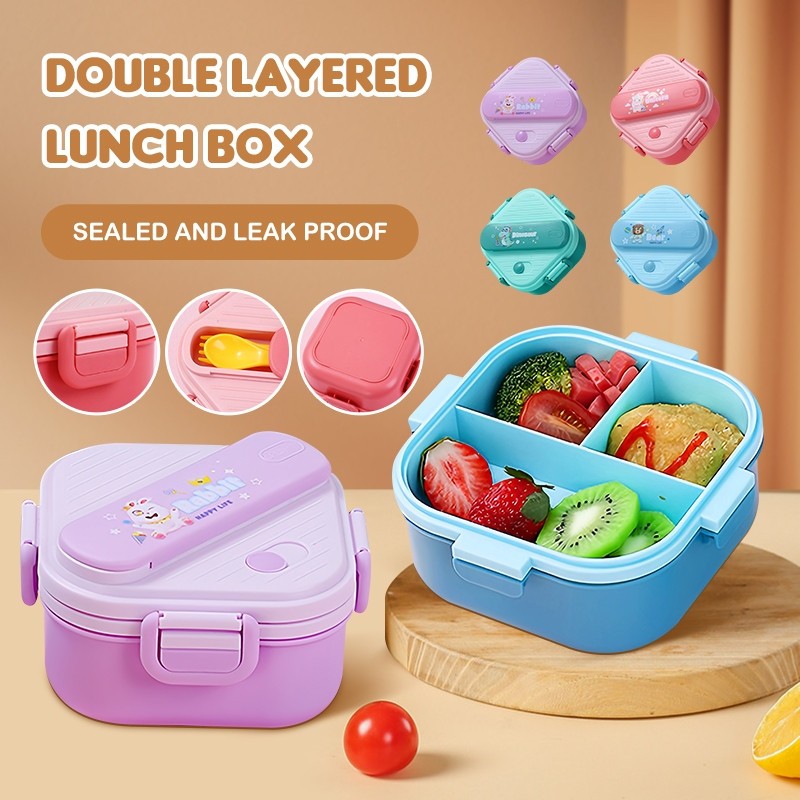 Cute Lunch Box Student Portable Bento Box with Compartments for Kids ...