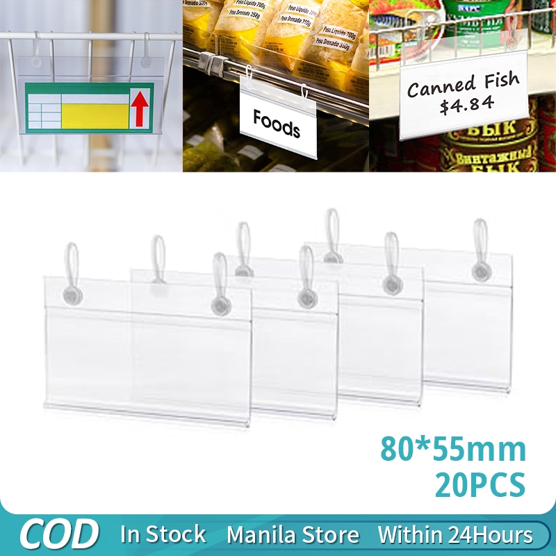 20pcs Clear Plastic Label Holders for Wire Shelf Retail Price Label ...