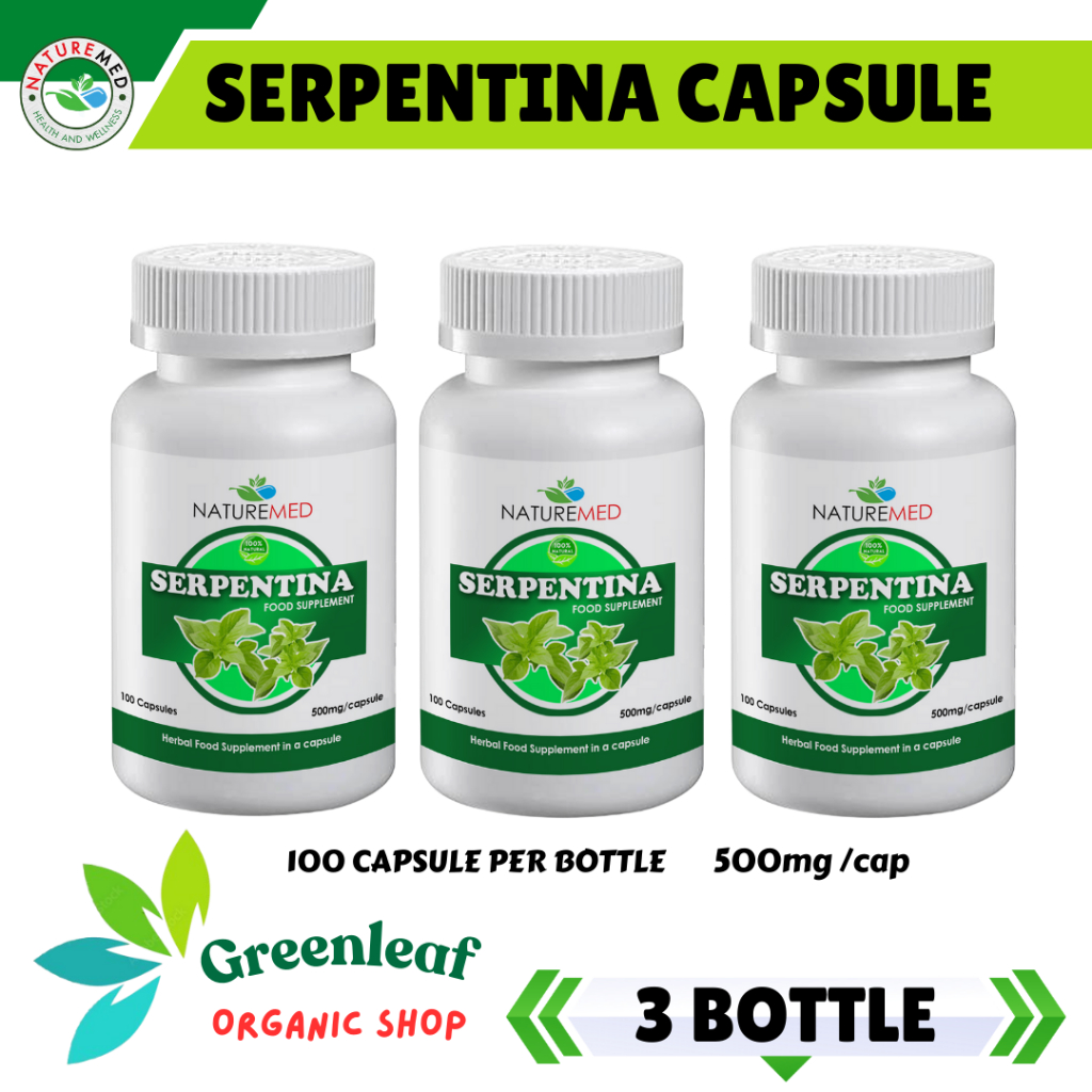 Naturemed Serpentina Capsule 3 Bottle (100pcs / 500mg per Capsule ...