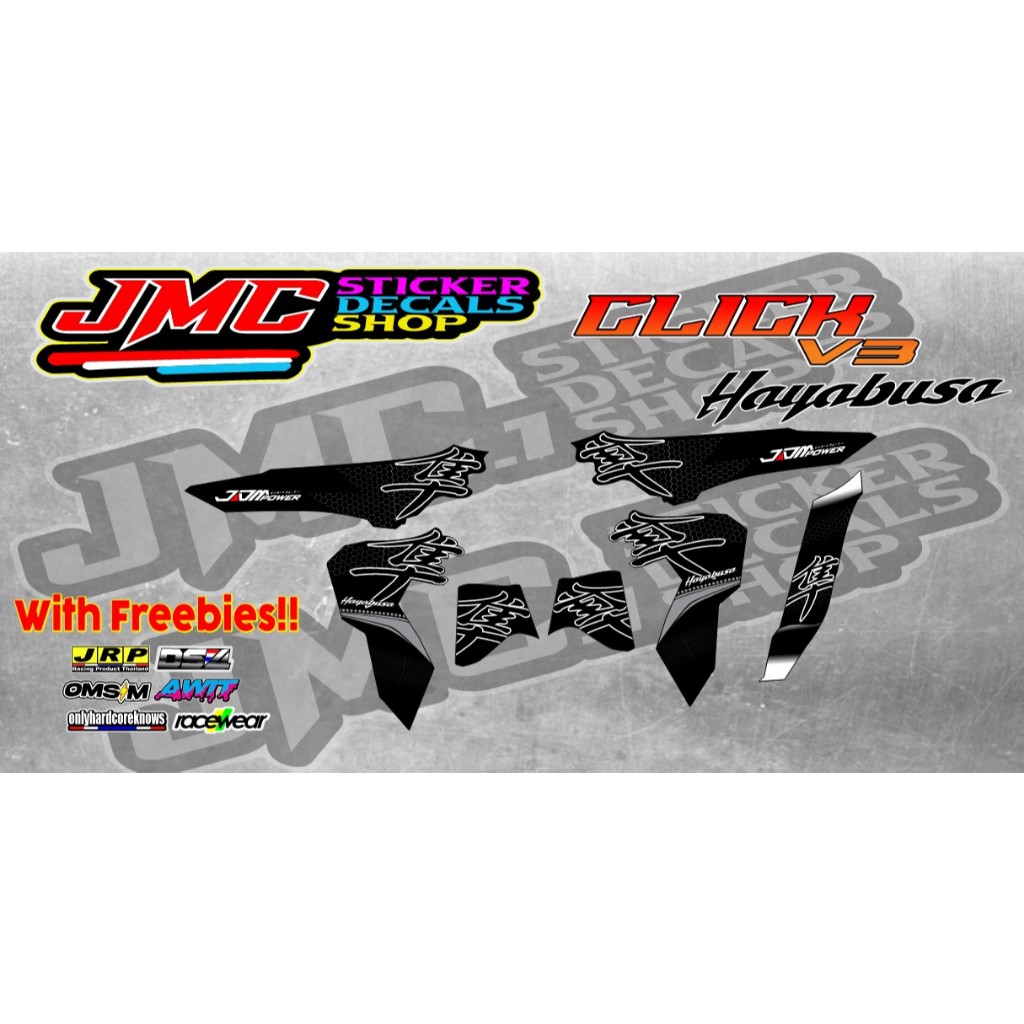 HONDA CLICK V3 HAYABUSA DECALS QUALITY PRINTED LAMINATED DECALS ...