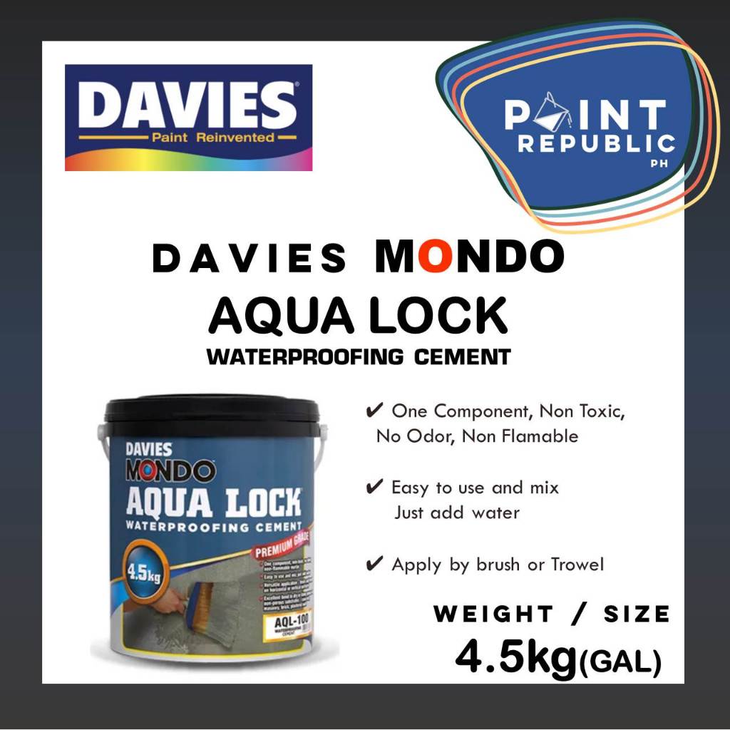 Davies Mondo AquaLock Waterproofing Cement - 4.5kg | Paint Republic PH ...