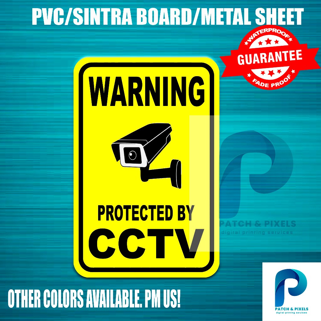 CCTV Sign Metal Sheet Waterproof Non-Fade (11 x 16 inches) | Shopee ...