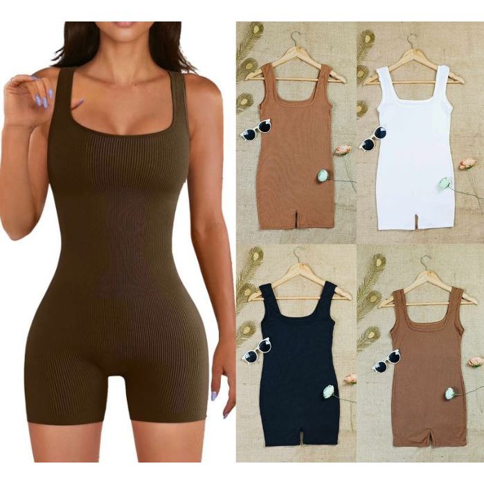 Knitted Unitard Romper with Basic Scoop Neckline Romper Playsuit ...