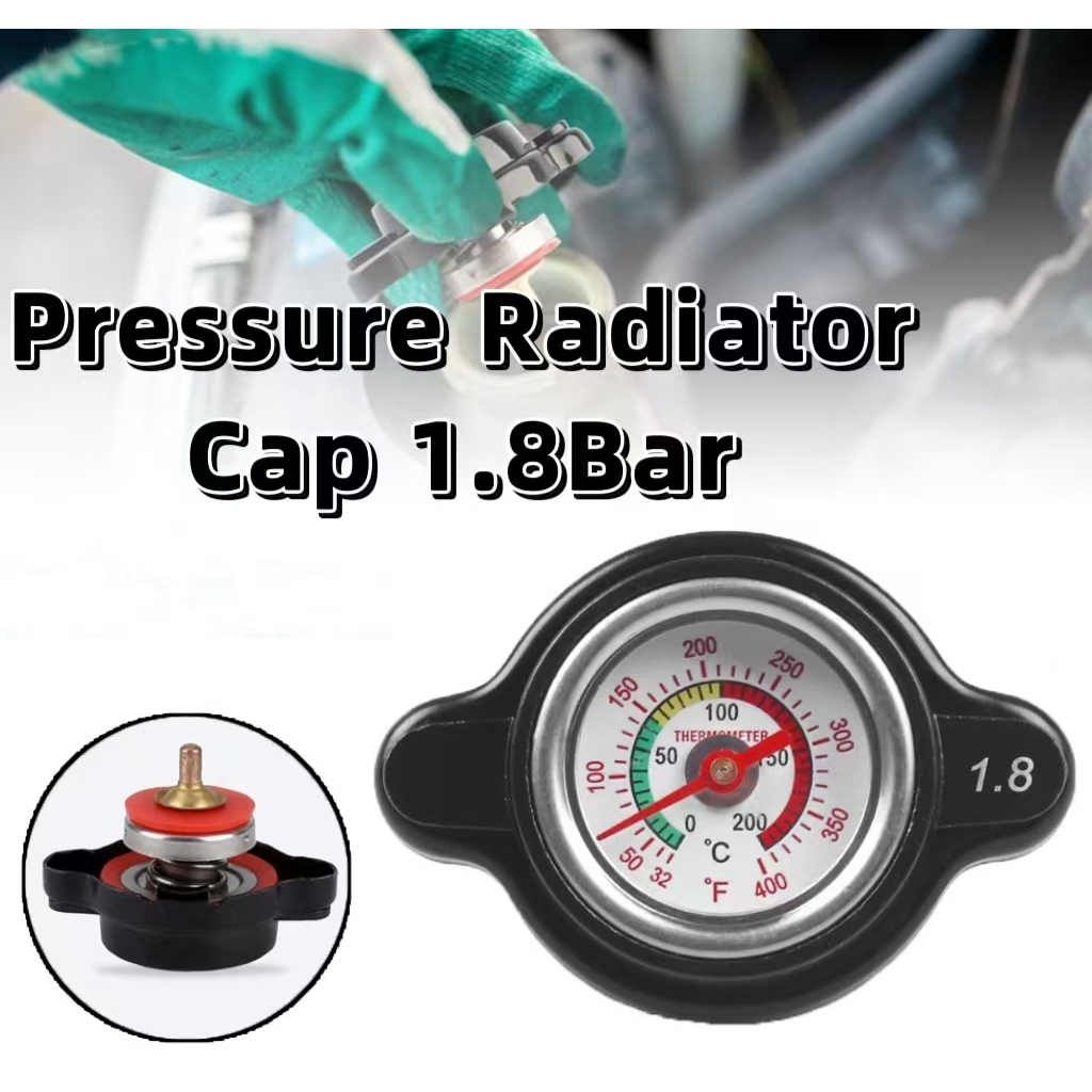 High pressure radiator cap with thermometer, 1.8 bar, suitable for ...