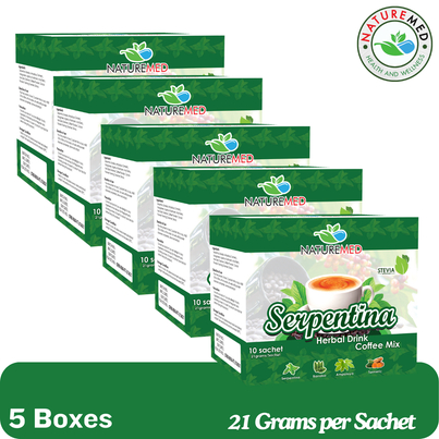 5 Boxes NatureMed SERPENTINA COFFEE (Anti-Diabetes-10 Sachet/box ...