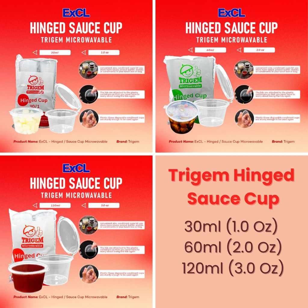 Trigem Hinged Sauce Cups - 1 pack x 50pcs | Shopee Philippines