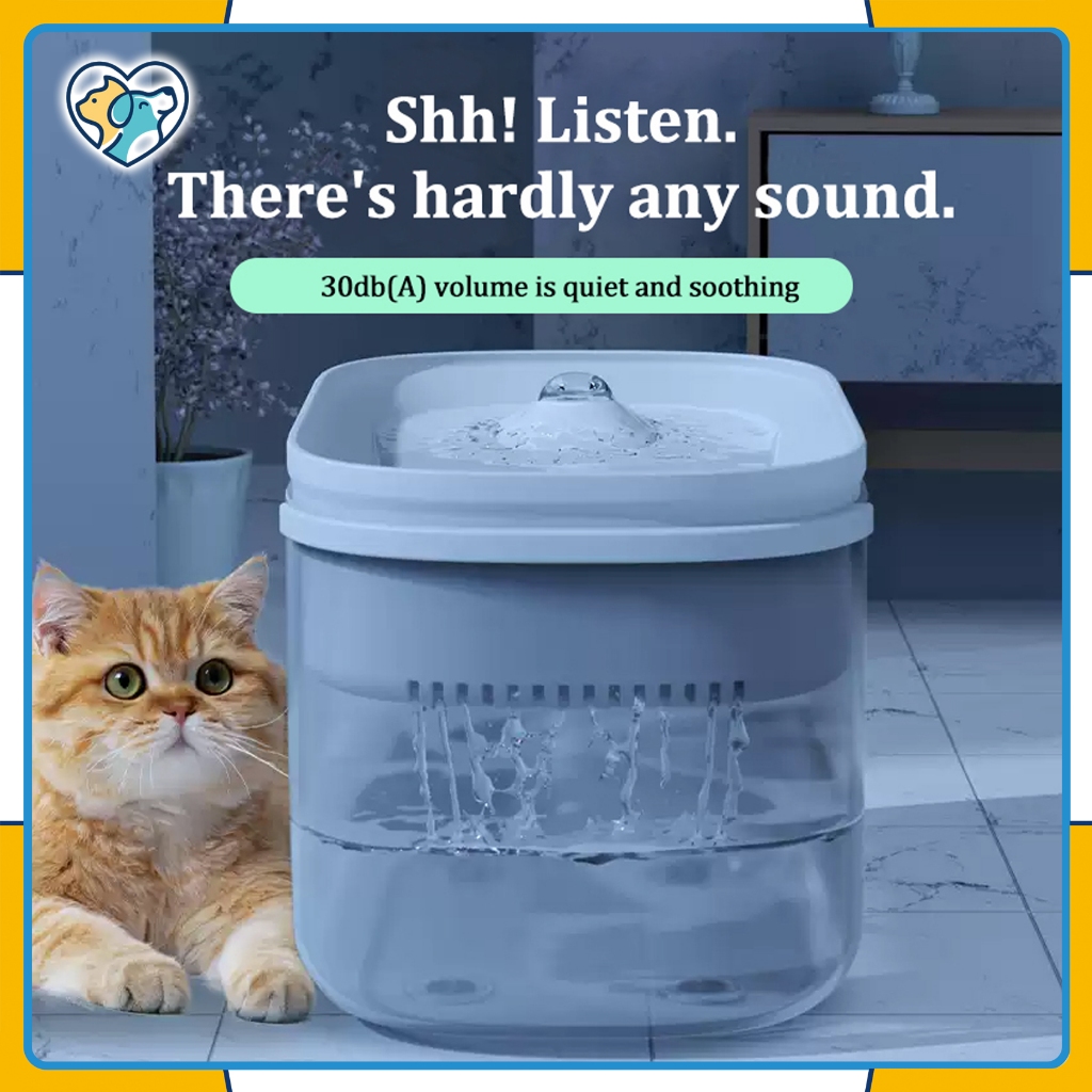 1.6L Pet Dog Cat Water Dispenser Fountain Water Loop Mute Pump ...