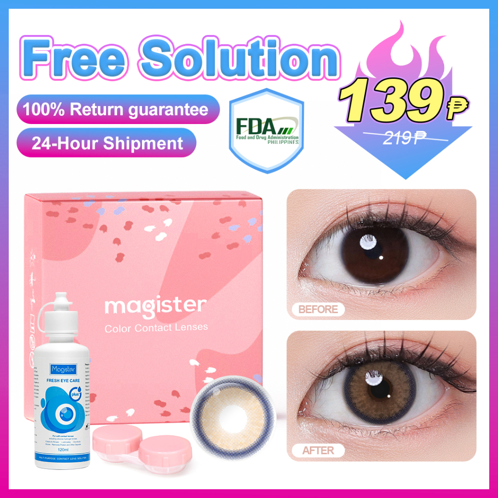 Magister Contact Lens With Solution Contact Lens With Grade Brown 14mm ...