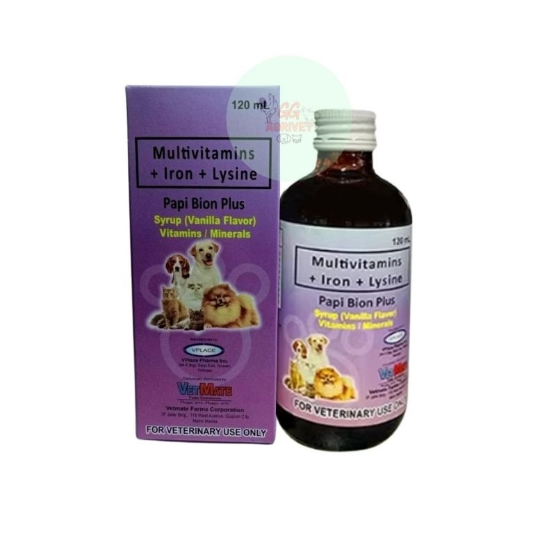 Papi Bion Plus 120ml Multivitamins plus Lysine and Iron | Shopee ...