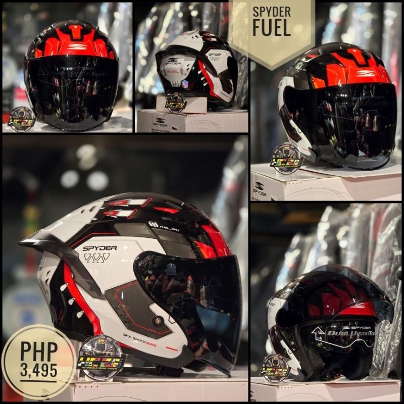 spyder fuel half face dual visor | Shopee Philippines