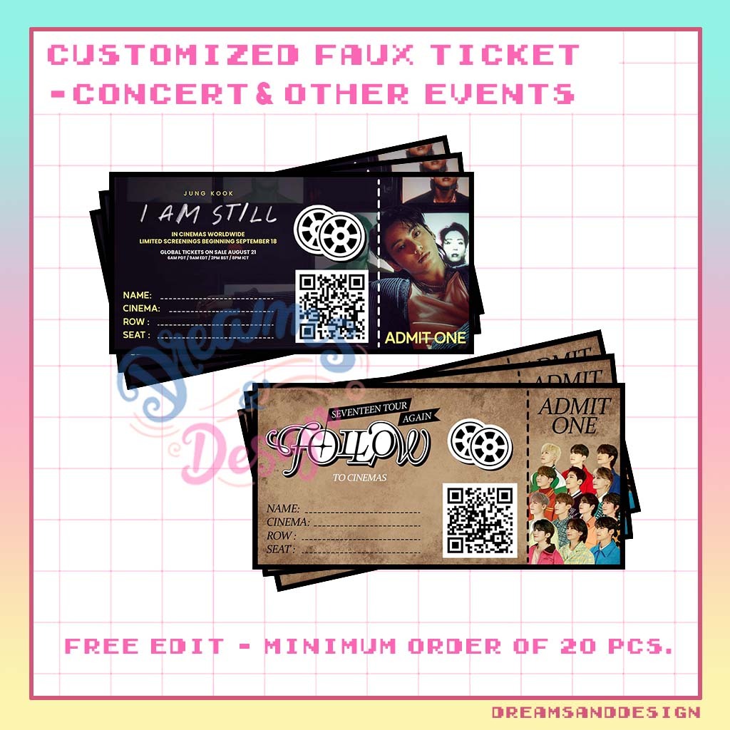 Customized Faux Ticket for Concert & other Events | Shopee Philippines