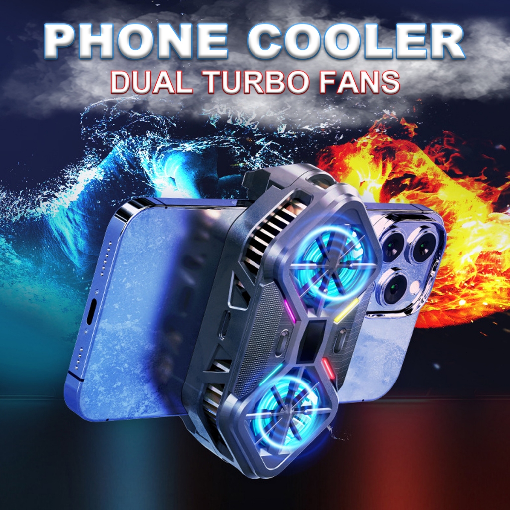 phone cooler Portable Gaming Mobile Cooling Fan ultra quiet Hurricane ...
