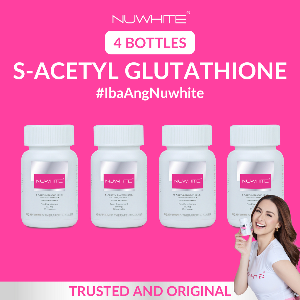Nuwhite S-Acetyl Glutathione 4 Bottle | Shopee Philippines