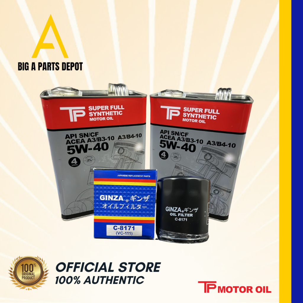 TP - TP 5w-40 Fully Synthetic Motor Oil Change Oil Bundle for Toyota ...