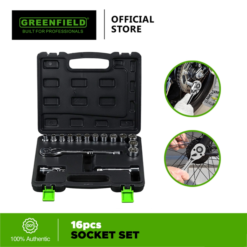 Greenfield Drive Socket Set 16pcs 1/2" - Tools/Accessories | Shopee ...