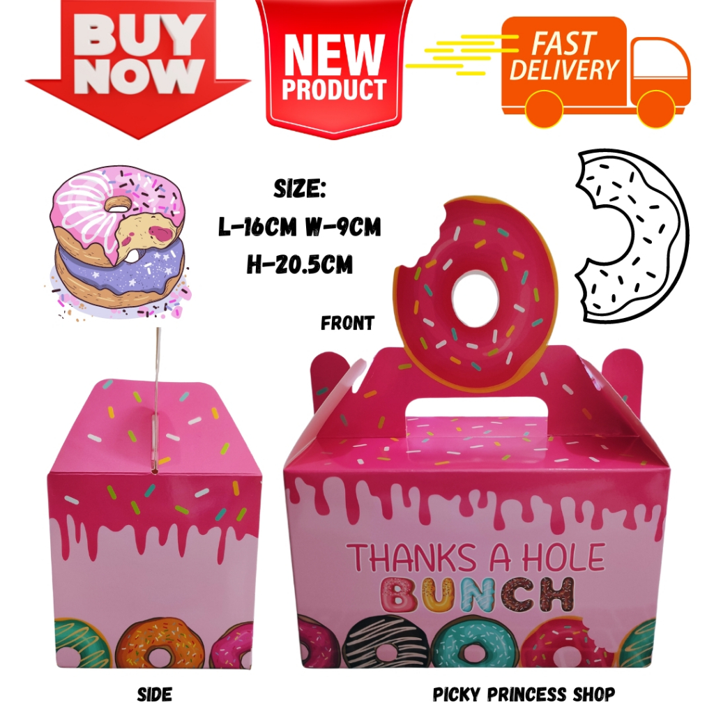 Candyland Donut Party Supply Candy Boxes Cute Design Paper Goodie Loot ...