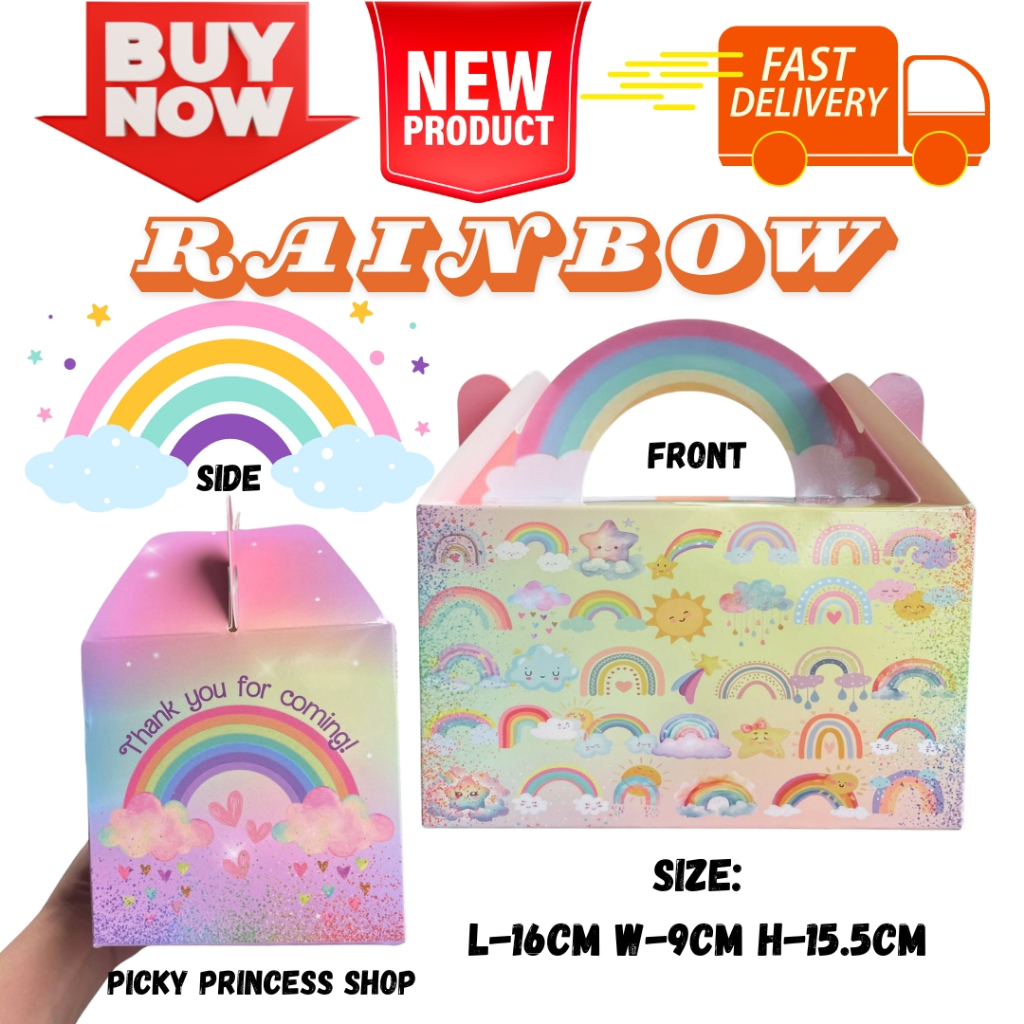 Rainbow Loot Box Birthday Candy Box Baby Shower Boho Baptismal Wedding ...