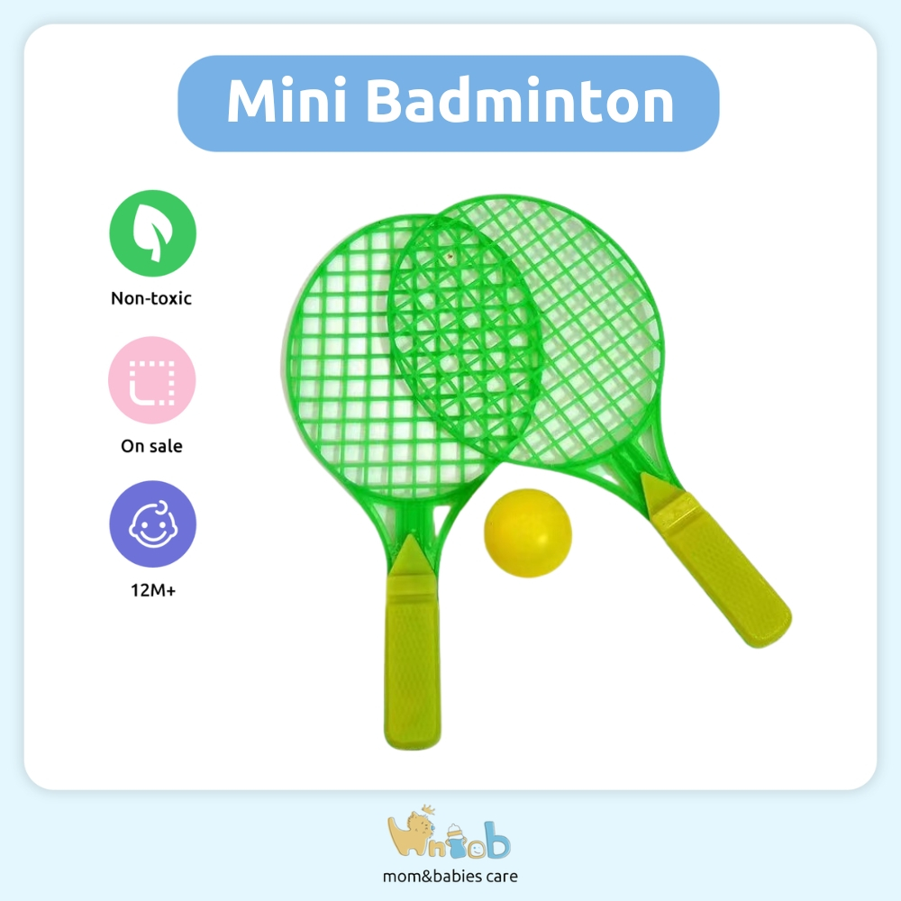 Hntob Plastic Toy 1 Pair Badminton Racket With Ball Children's kids ...