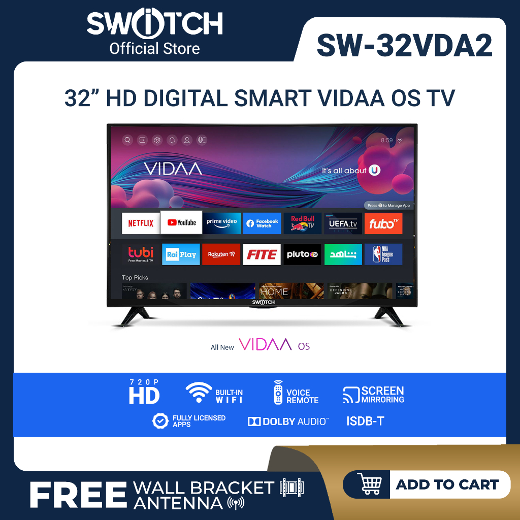 Switch 32" Digital Vidaa OS Smart HD TV SW-32VDA2 | Shopee Philippines
