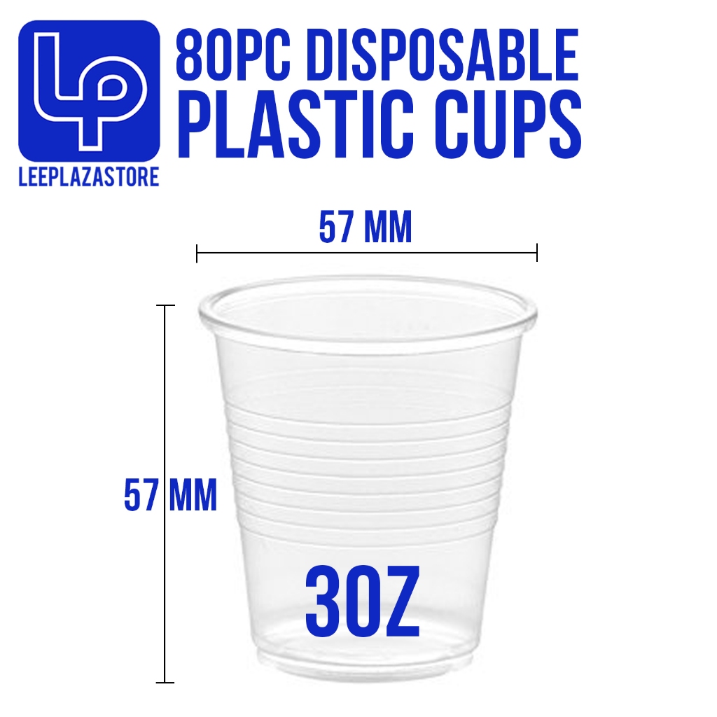 80pcs 3oz Clear Disposable Plastic Cups | Shopee Philippines