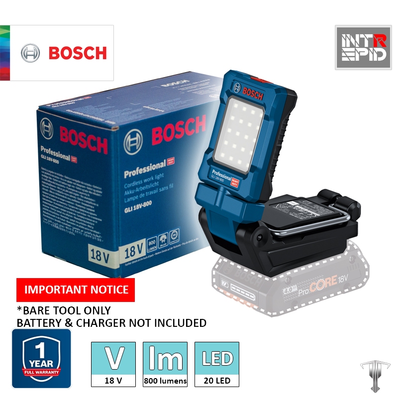 Bosch GLI 18V-800 Professional 18 V Cordless Work Light (Bare Tool ...