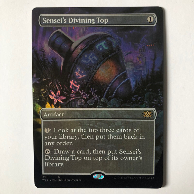 MTG Proxy Playtest Card - Sensei's Divining Top (2X2) Borderless Foil ...