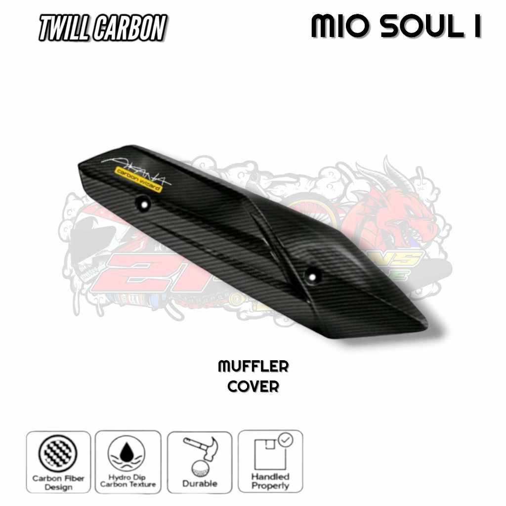 Yamaha Mio Soul I Carbon Twill Hydro Dip Glossy Finish - Muffler Cover ...