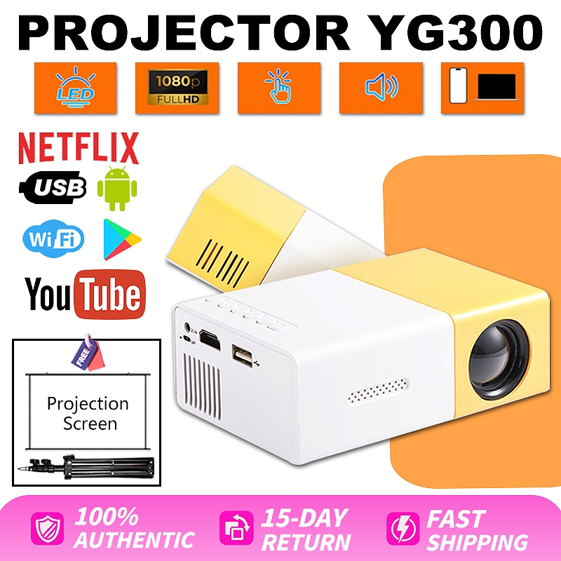 YG300 Mini projector Ultra HD 1080P led projector Support Bluetooth ...