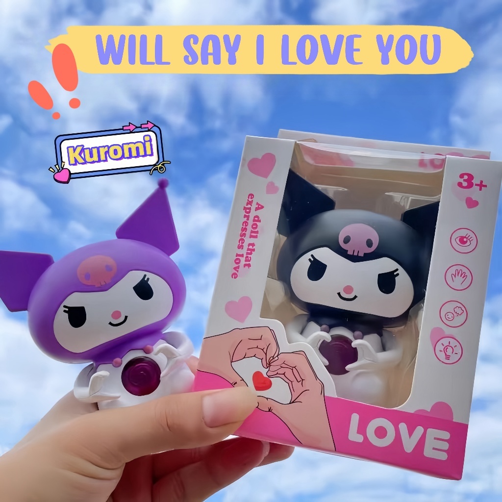 Timi Talking Kuromi Toy Glowing Heart Sanrio Confession Toy Can Say I ...