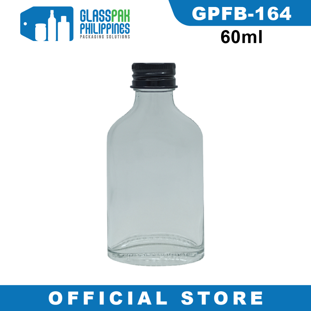 Glasspak 60ML Clear Glass Lapat Tanduay Empty Bottle with Cap Leak Proof Container | Shopee ...