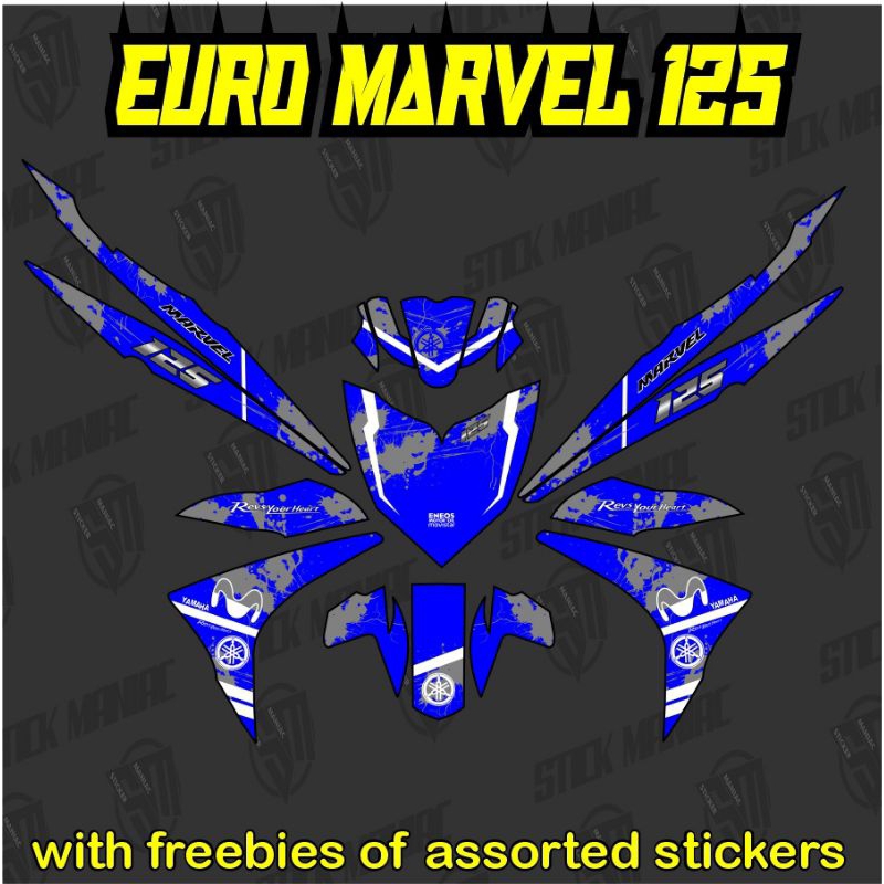 Euro Marvel 125 decals sticker, Laminated | Shopee Philippines